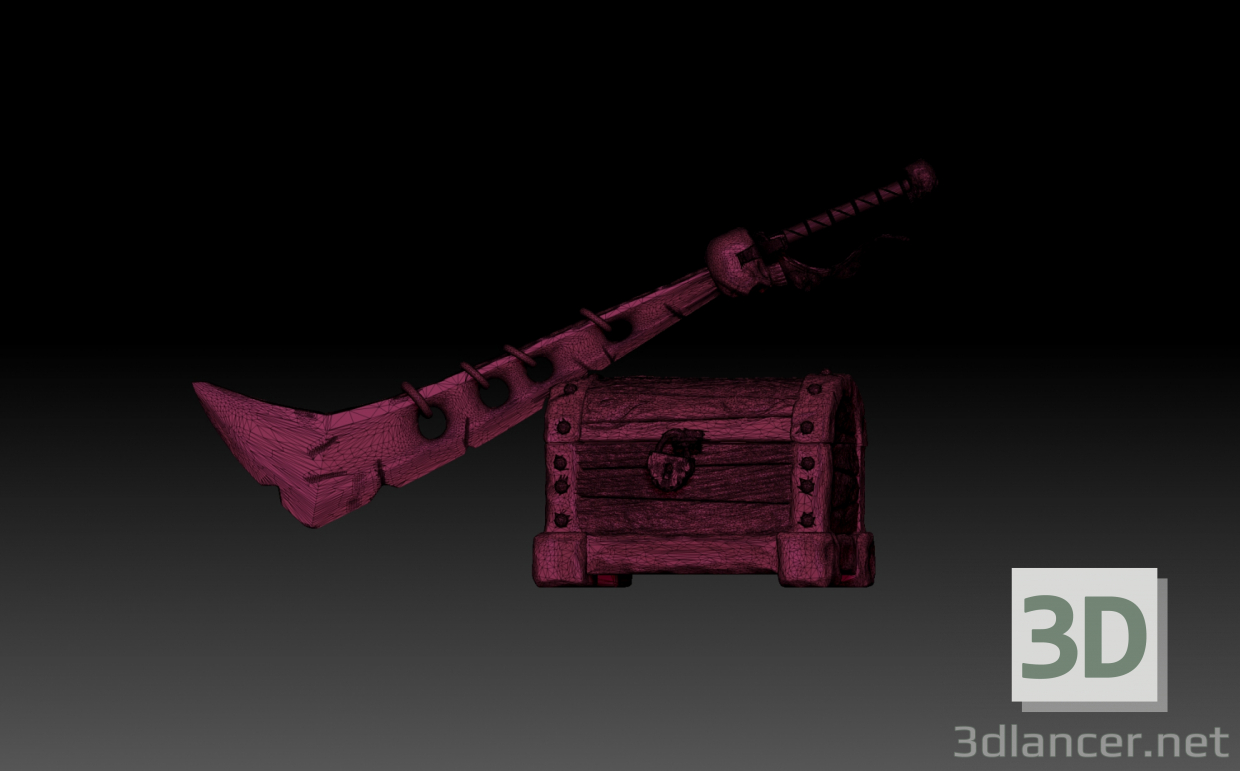 3d model Chest and sword | 67443 | 3dlancer.net