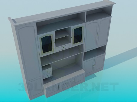 3d model Wall unit for living room | 9047 | 3dlancer.net