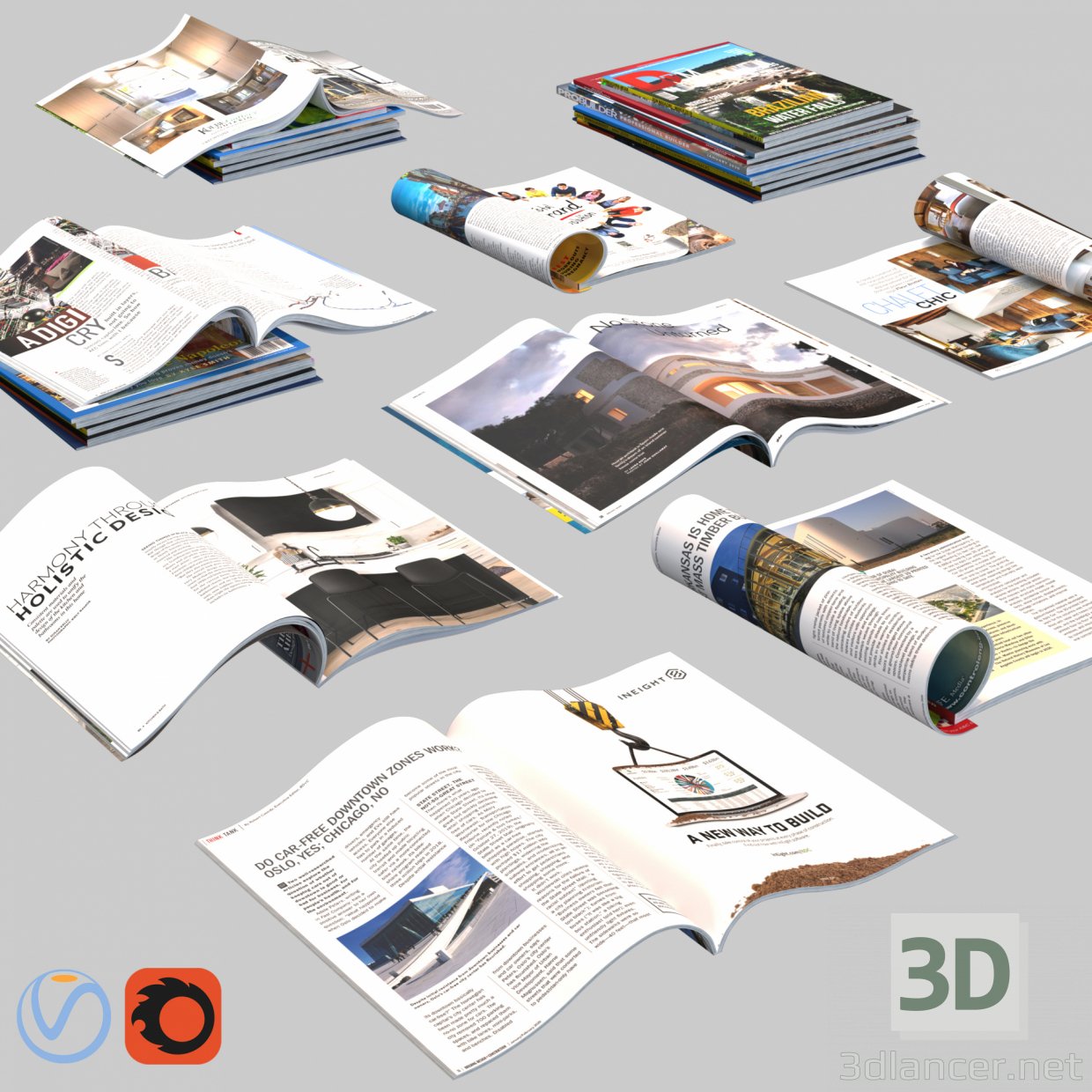 3d model Set of magazines | 51474 | 3dlancer.net