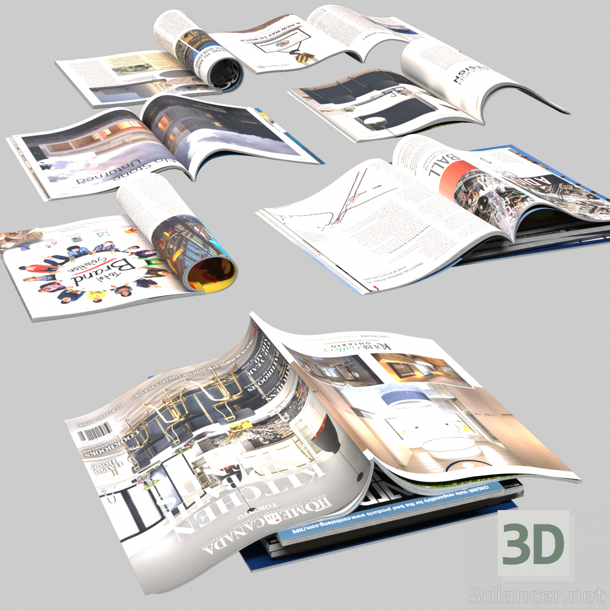 3d model Set of magazines | 51474 | 3dlancer.net