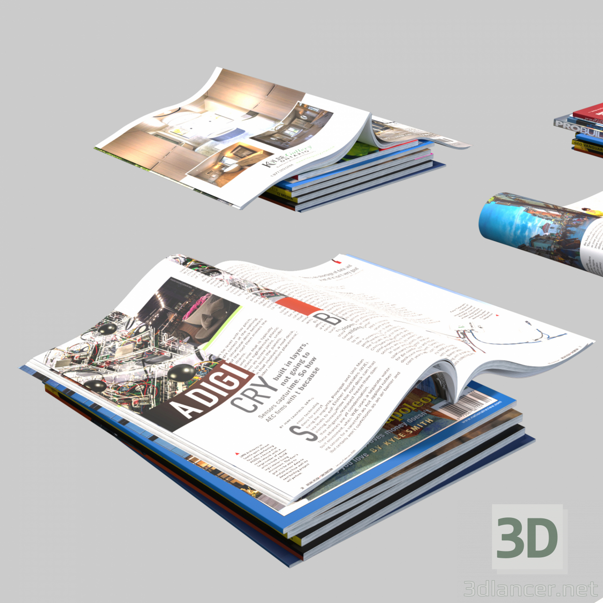 3d model Set of magazines | 51474 | 3dlancer.net