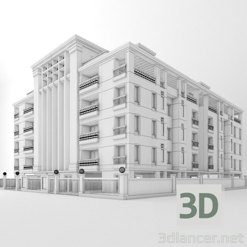 3d model 5 storey building | 35048 | 3dlancer.net