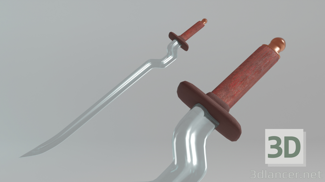 Modelo 3d espada curva | 86522 | 3dlancer.net