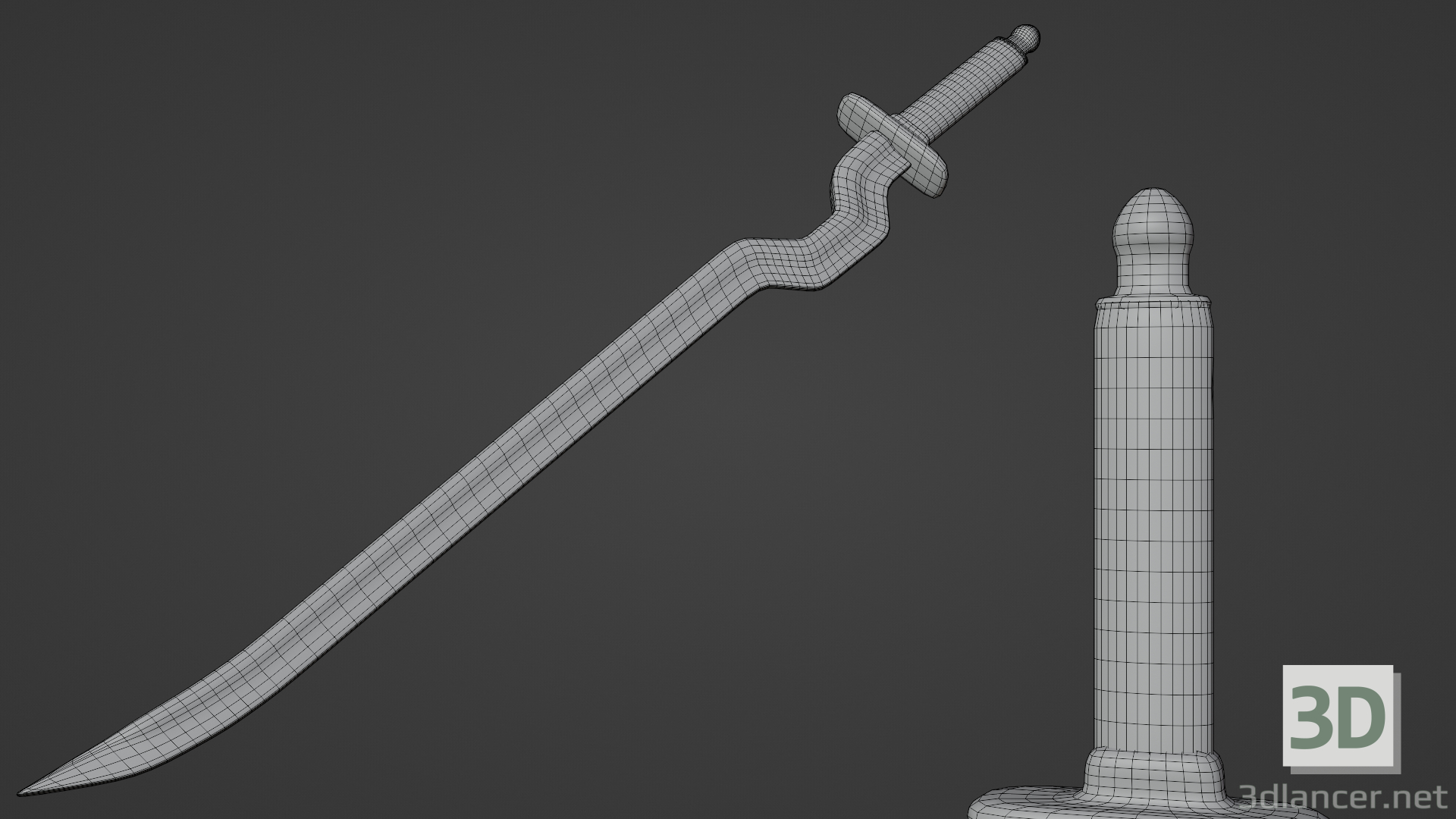 3d model curved sword | 86522 | 3dlancer.net