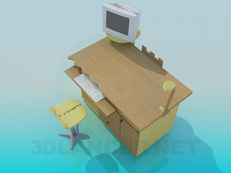 3d model Computer desk | 7533 | 3dlancer.net