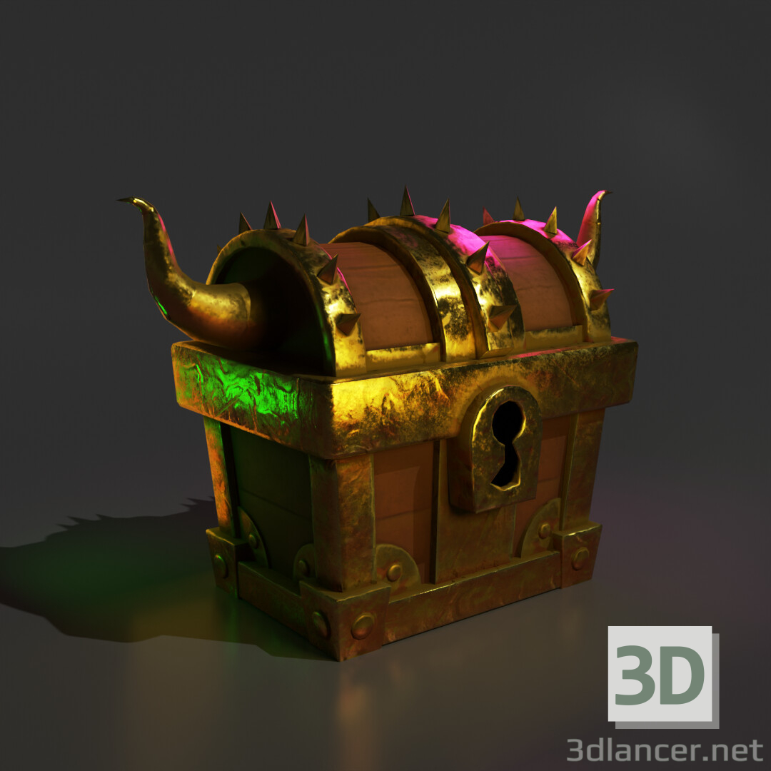 3d model Cartoon "The Golden Chest" | 86541 | 3dlancer.net