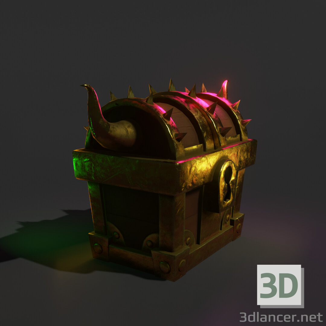 3d model Cartoon "The Golden Chest" | 86541 | 3dlancer.net