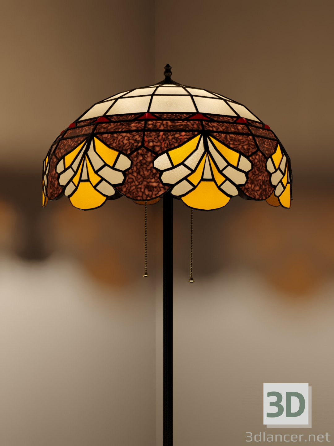 3 boyutlu model Tiffany tarzı zemin lambası FL-167 | 75552 | 3dlancer.net