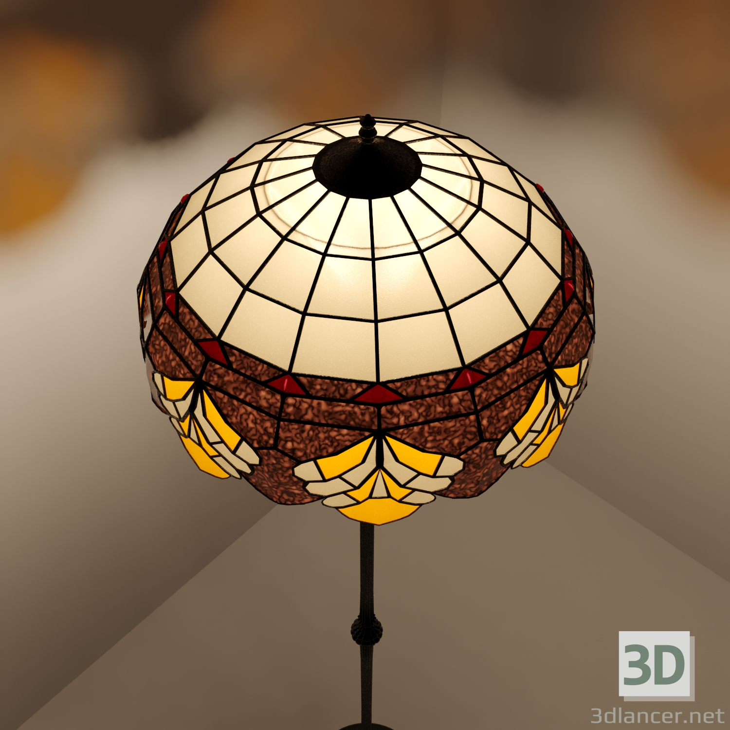 3d model Tiffany style floor lamp FL-167 | 75552 | 3dlancer.net