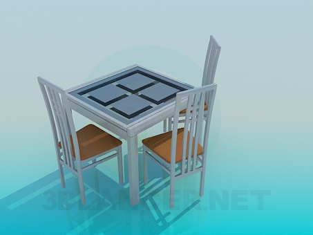 3d model Table and chairs set | 5558 | 3dlancer.net