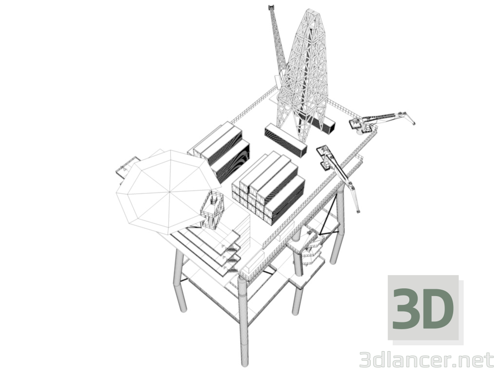 3d model oil derrick. | 79589 | 3dlancer.net