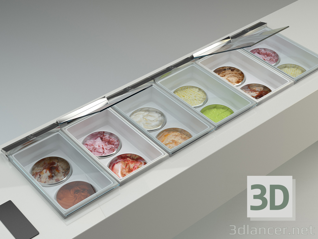 3d model Ice cream cabinet. Model: IFI BelleVue. Brand: IFI. Italy ...
