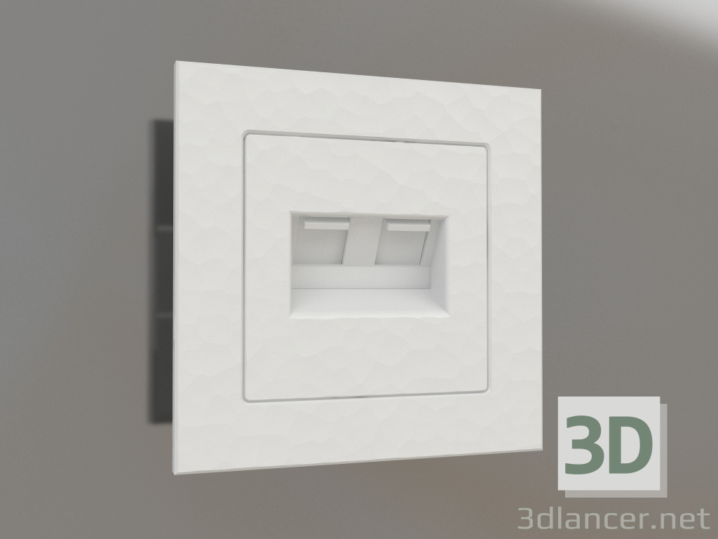 3d Model Double Ethernet Socket Rj 45 Hammer Silver 83597