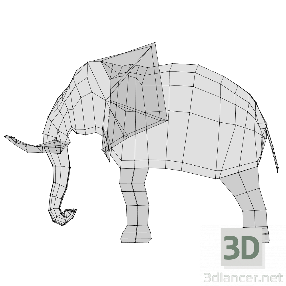 3d model Elephant low poly | 40613 | 3dlancer.net