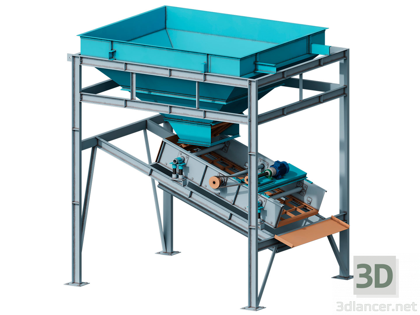 3d model Vibrating Screen Machine for Concrete Batching Plant | 71614 ...