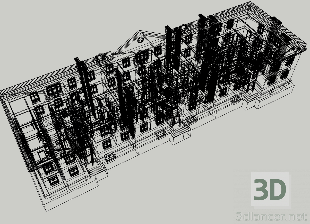 3d model Two-storey building 1-552-1 | 59642 | 3dlancer.net