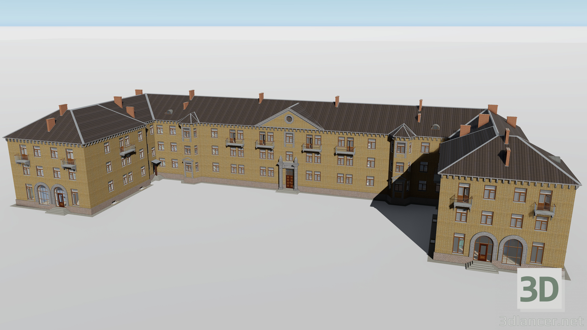 3d model Three-storey building 1-353-5 with KBO premises | 59649 ...