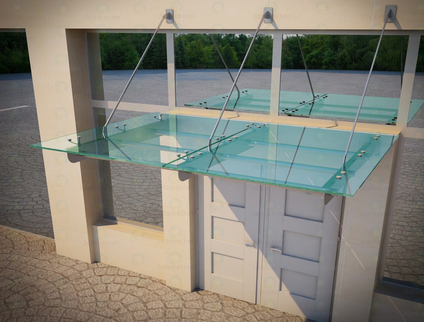 3d Model Glass Canopy 13652