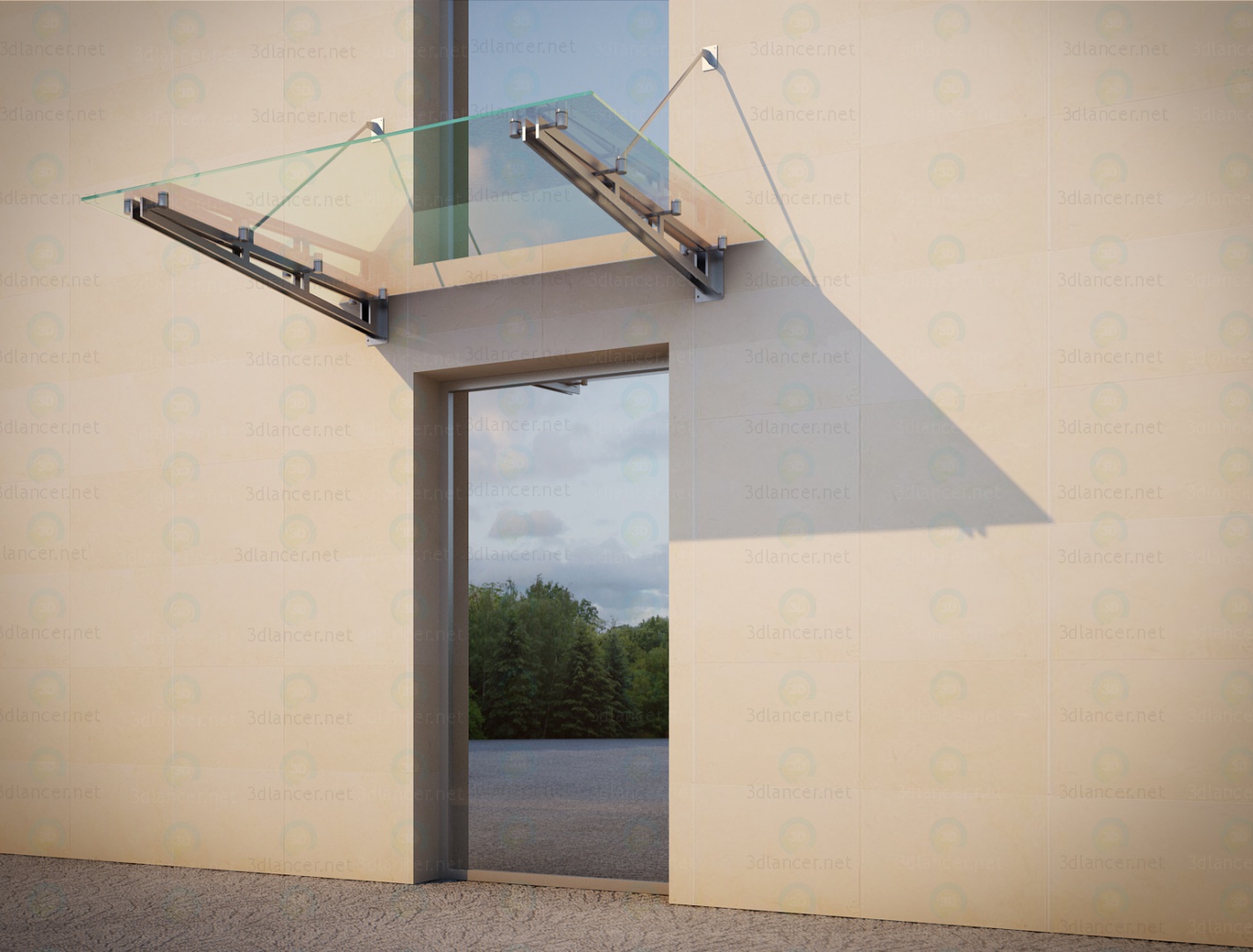 3d Model Glass Canopy 13652