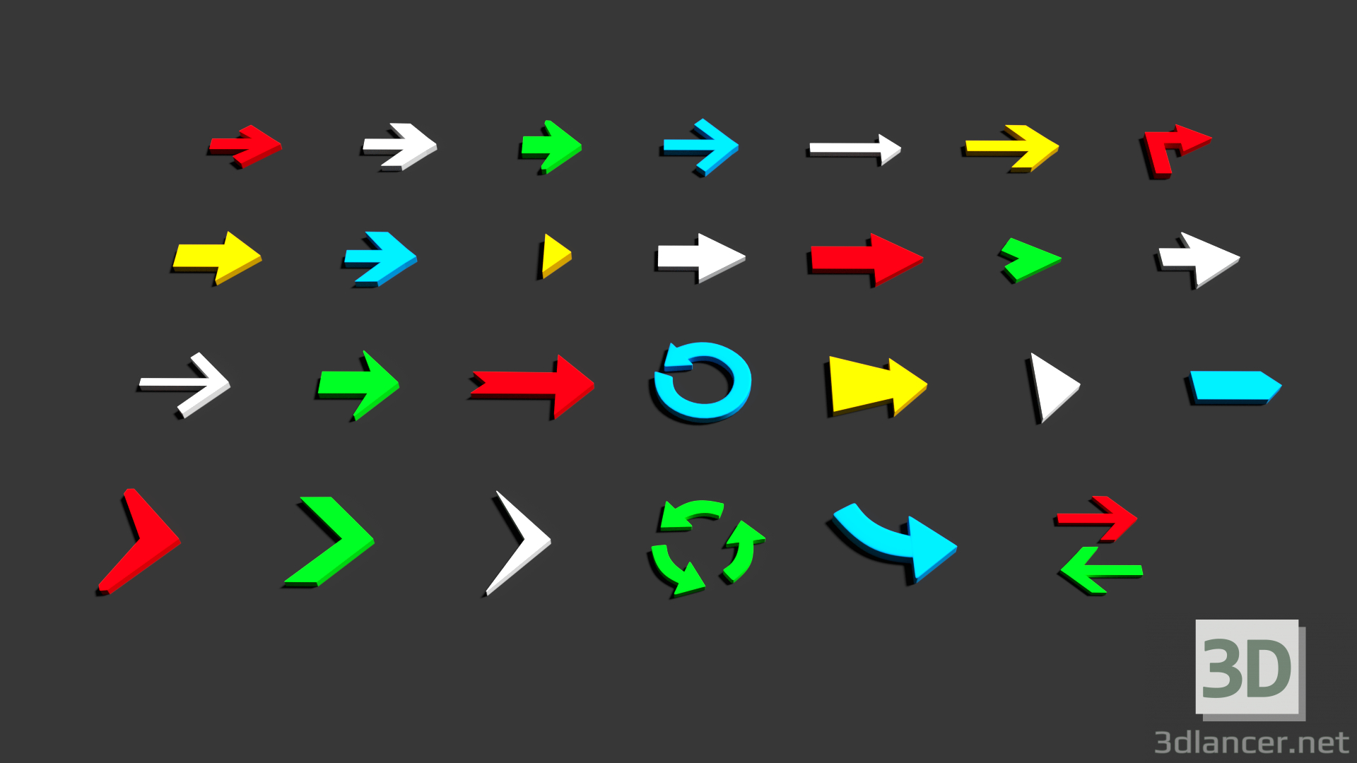 3d model 3D Arrows - Low poly | 24675 | 3dlancer.net