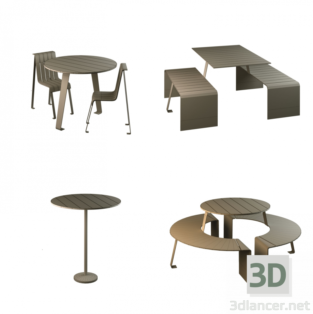 3d model Outdoor cafe furniture set | 71686 | 3dlancer.net