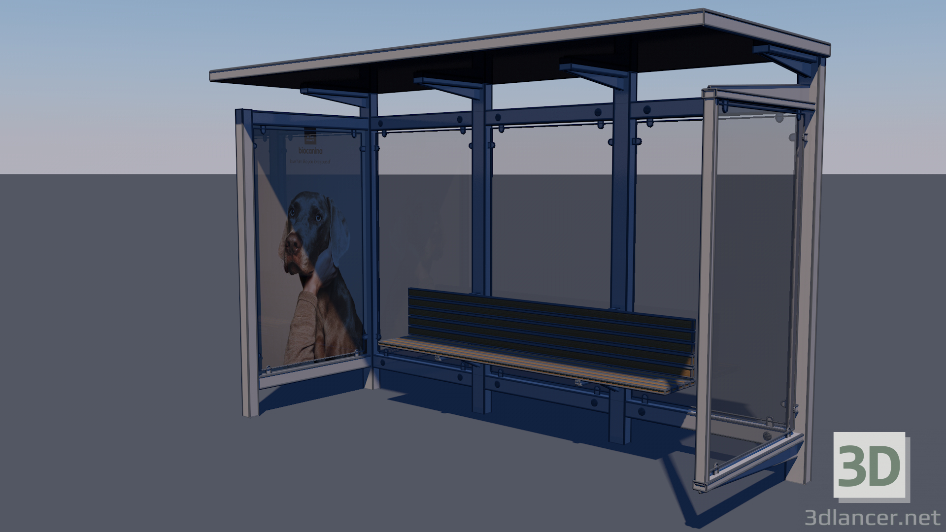 3d model Bus stop Low-poly 3D model | 44695 | 3dlancer.net