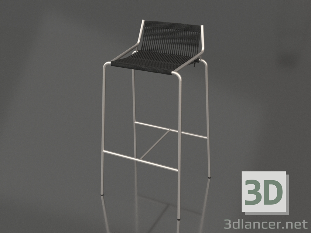 3d model Bar stool Noel H77 (Steel Base, Black Flag Halyard) | 99072 ...