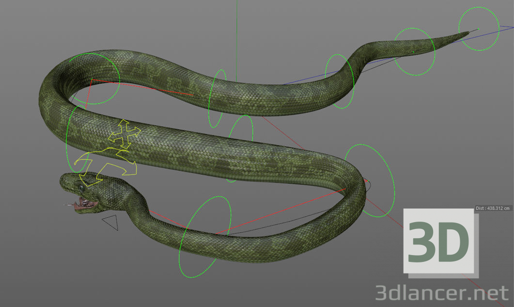 3d model Green Boa Rigged | 35759 | 3dlancer.net