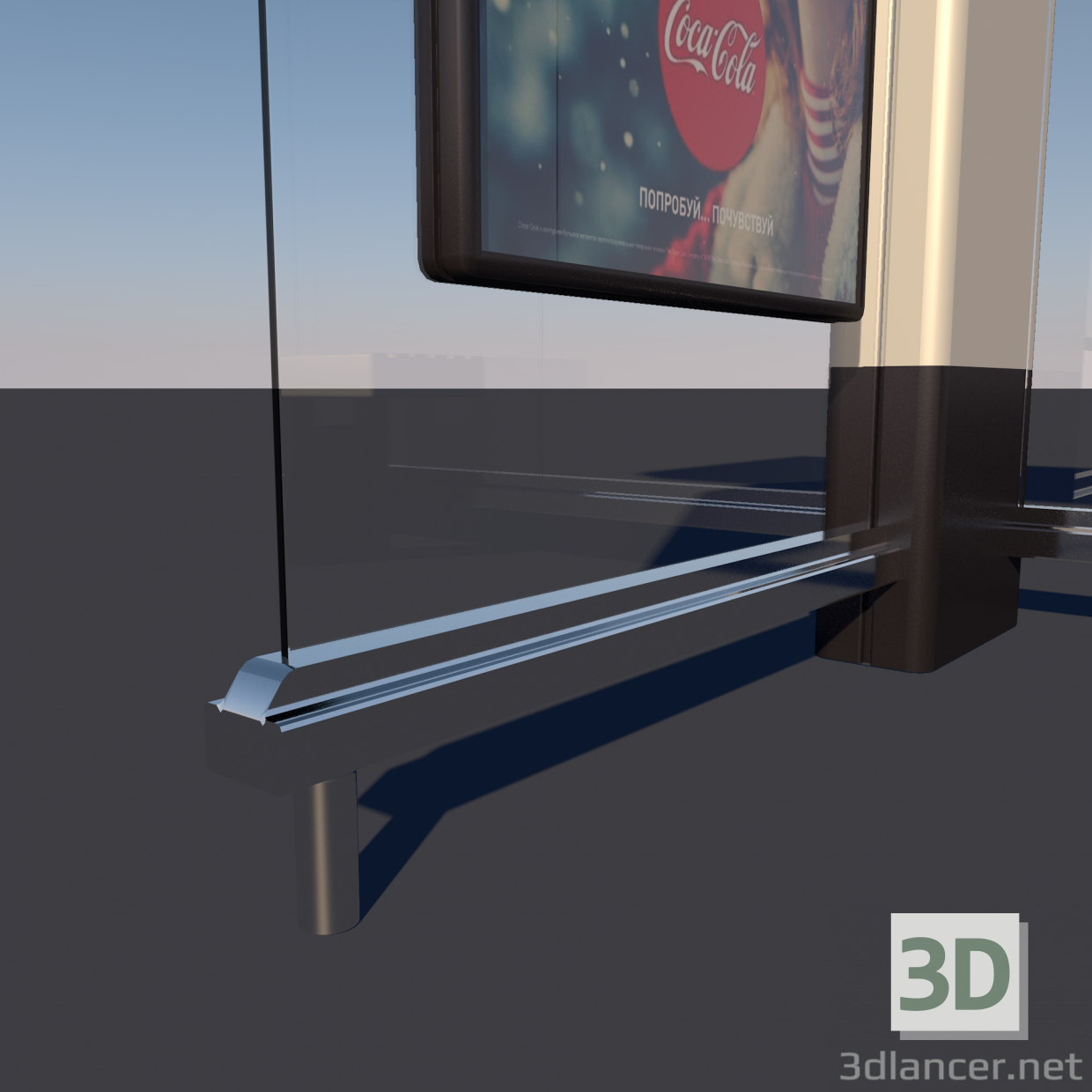 3d model Bus stop Low-poly 3D model | 44772 | 3dlancer.net