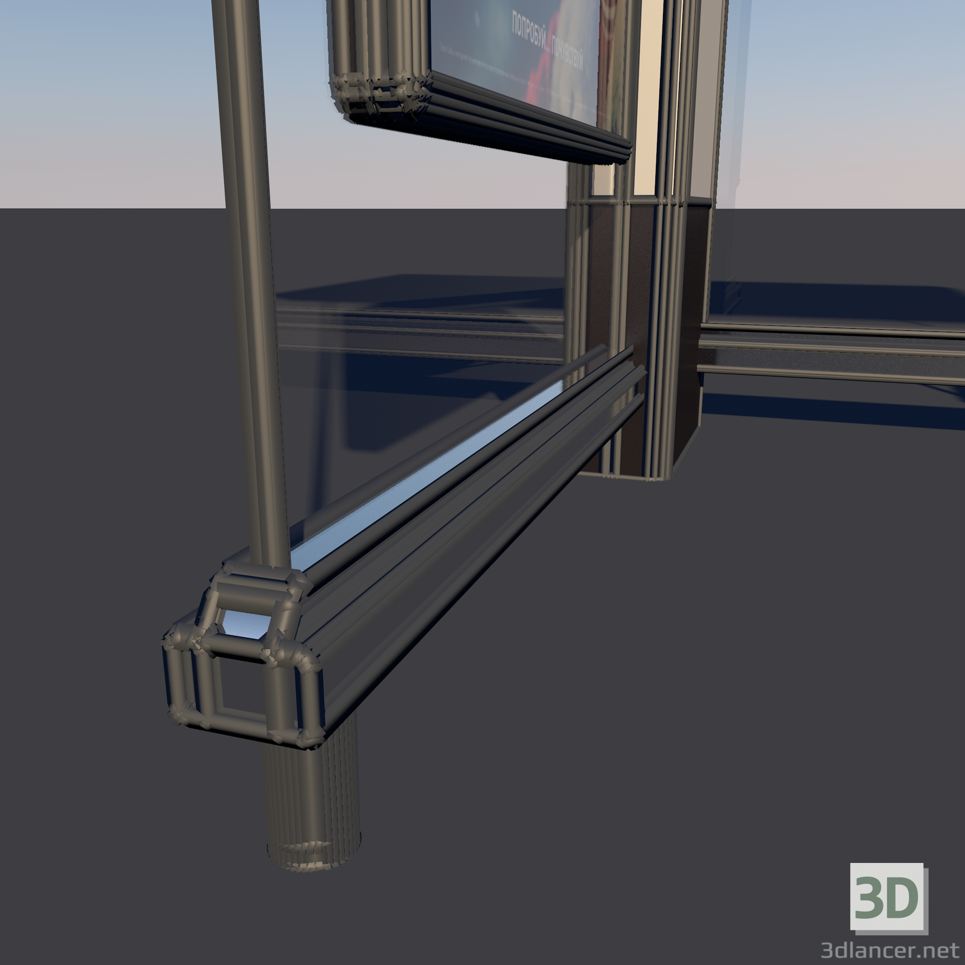 3d model Bus stop Low-poly 3D model | 44772 | 3dlancer.net