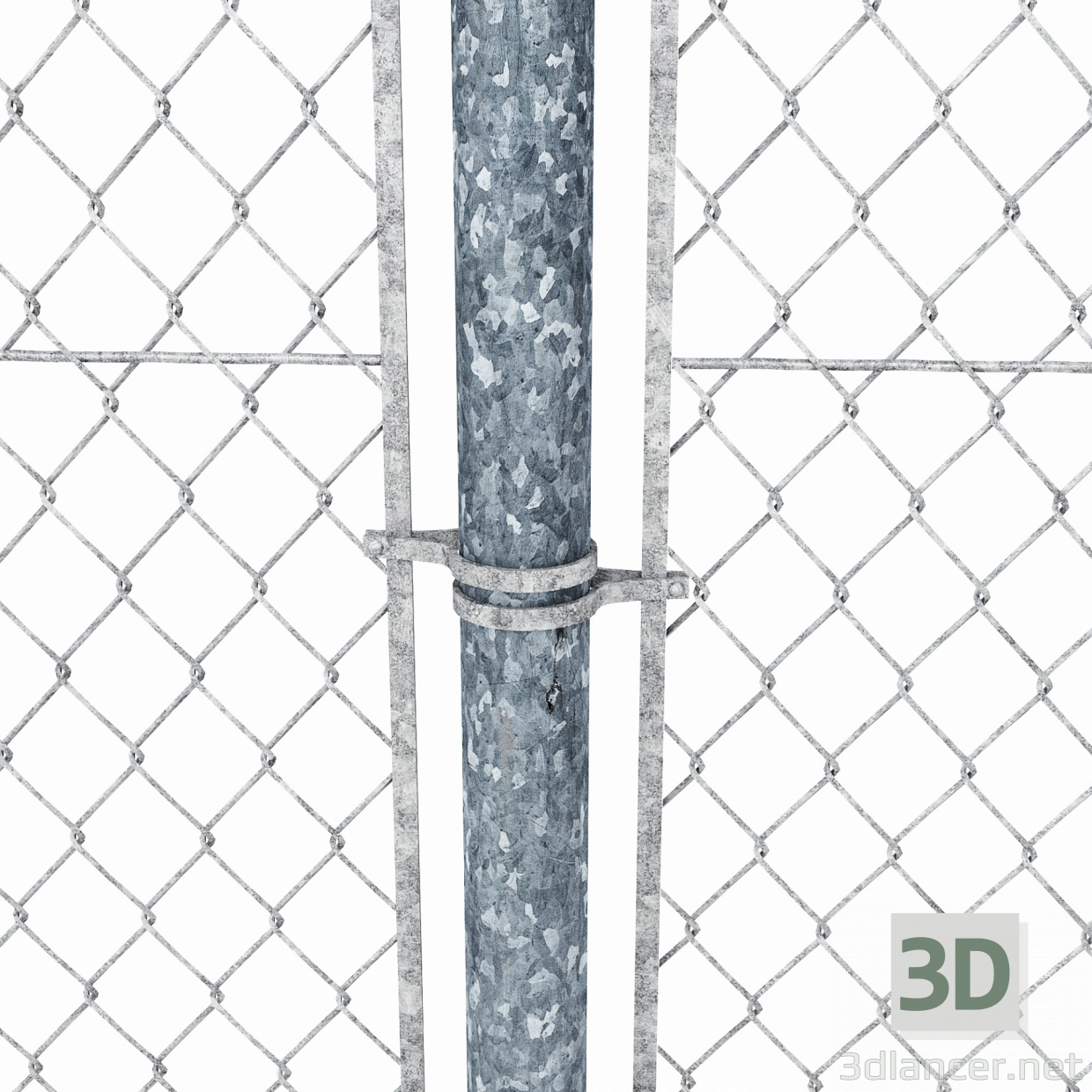 3d model Wire mesh fence with barbed wire fence | 53772 | 3dlancer.net
