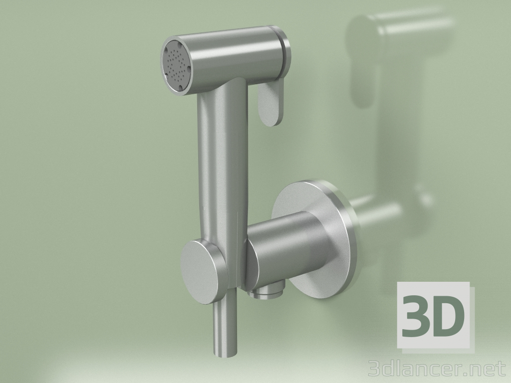 3d модель Гигиенический душ, настенный кронштейн и подключение воды к ...