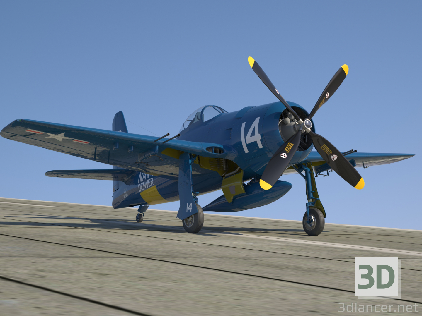3d model Grumman F8F-2 Bearcat | 62796 | 3dlancer.net