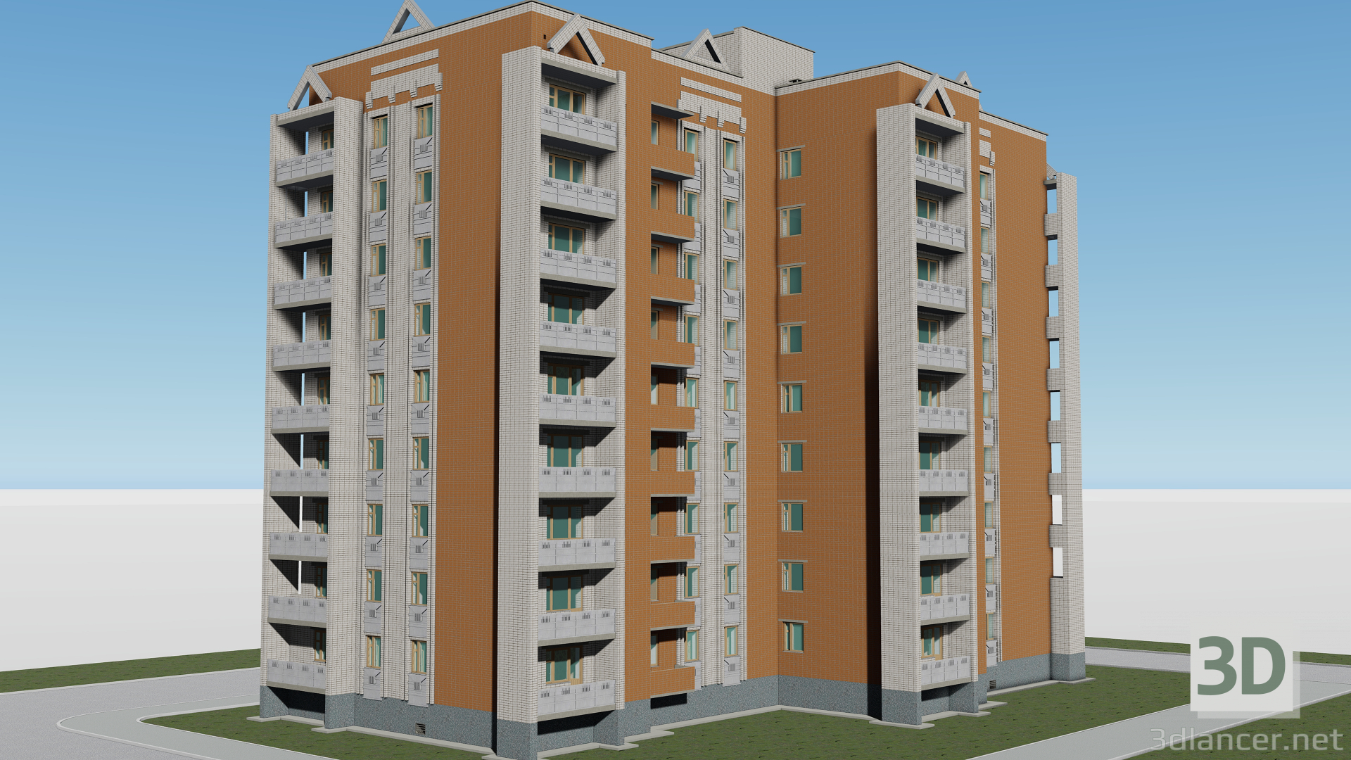 3d model Nine-story building in Zlatoust on Sverdlova 13 | 41802 ...