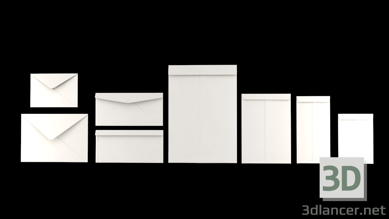 3d model 3D Envelopes (Different Sizes) | 28808 | 3dlancer.net