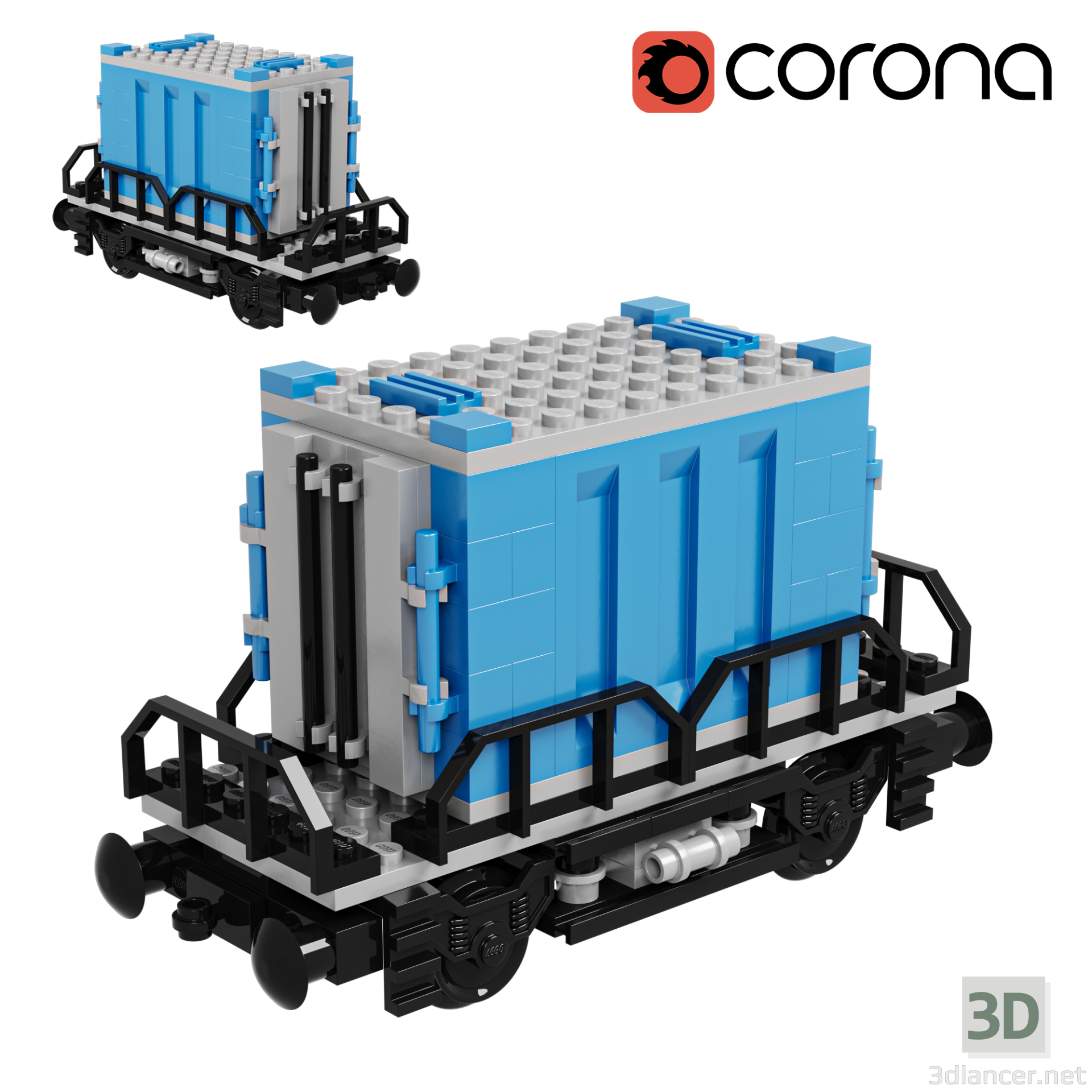 3d model Train Lego Container | 92825 | 3dlancer.net
