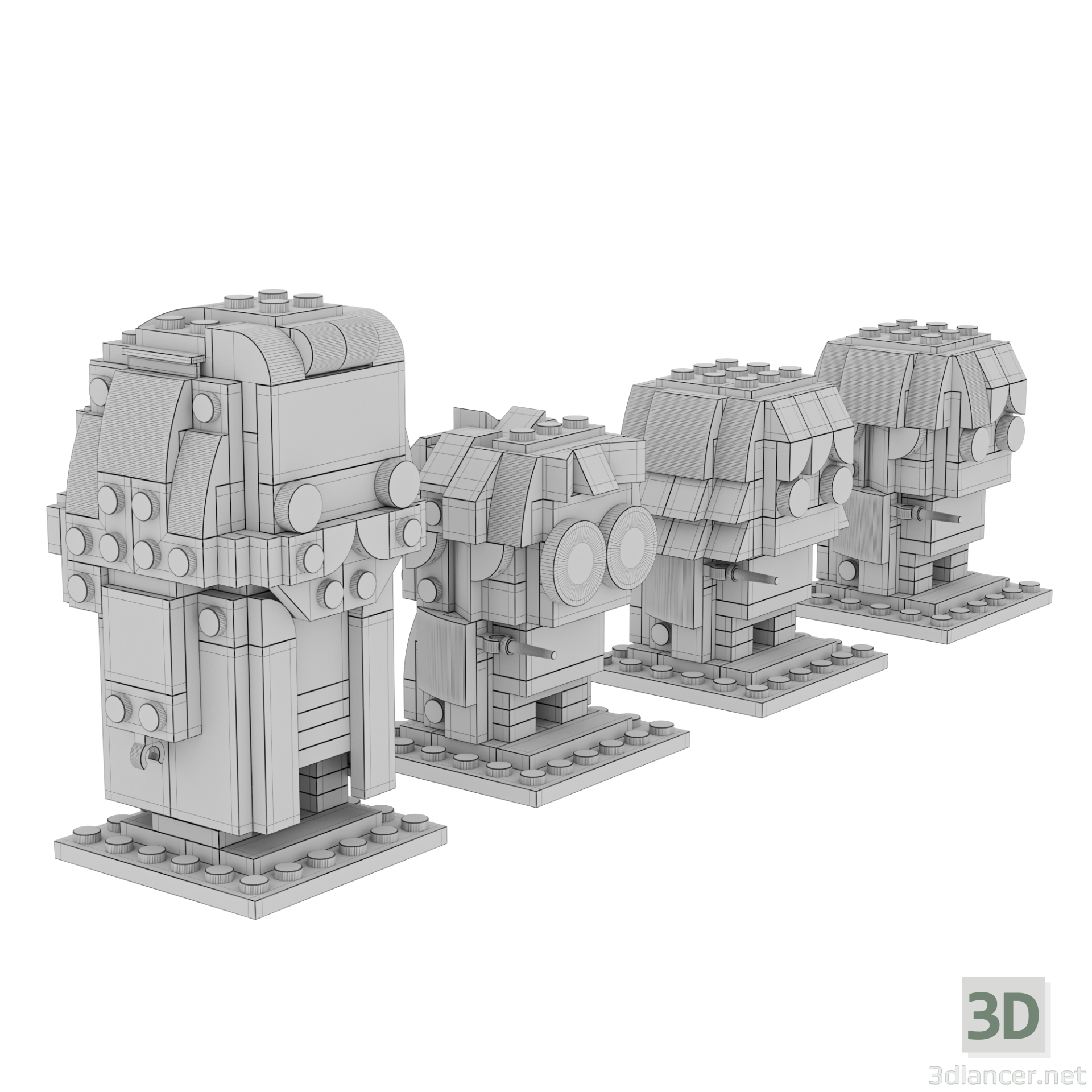 Modelo 3d Lego Hagrid Garri Germiona Ron | 92840 | 3dlancer.net