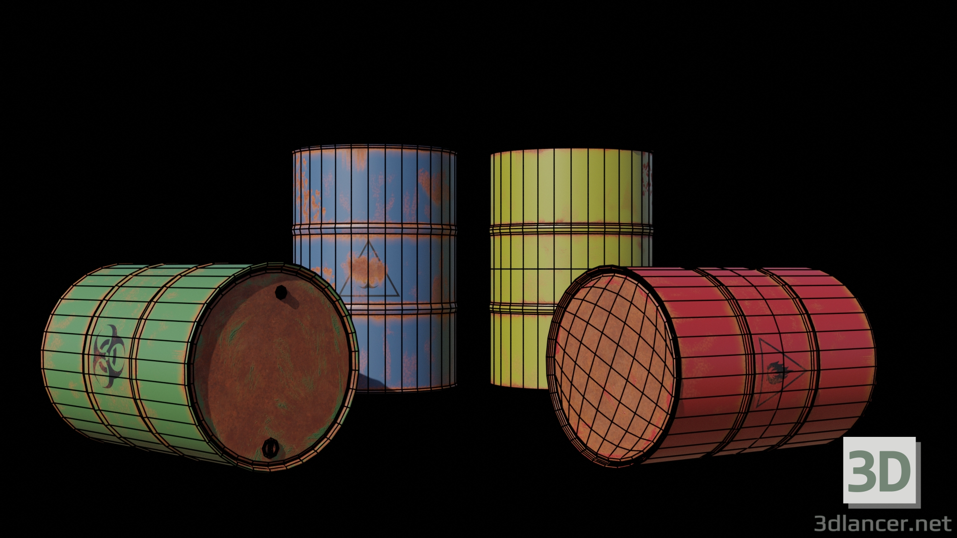 3d model Pack of barrels v1_Rust part 1 | 98842 | 3dlancer.net