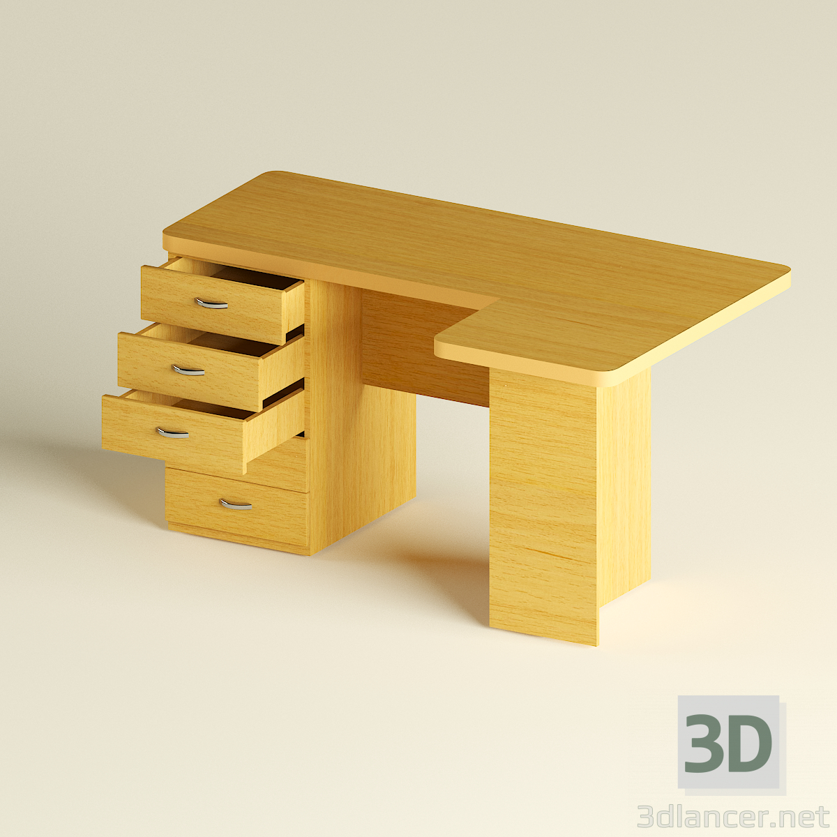 3d model computer desk angular | 21855 | 3dlancer.net