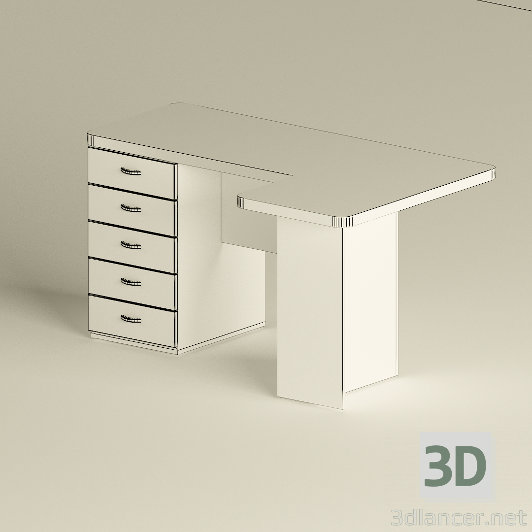 3d model computer desk angular | 21855 | 3dlancer.net