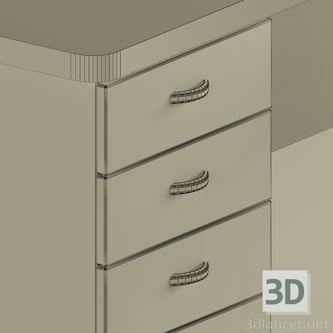 3d model computer desk angular | 21855 | 3dlancer.net