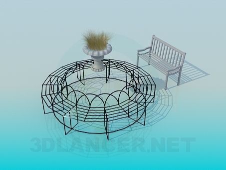 3d model Circular wrought-iron bench | 7873 | 3dlancer.net