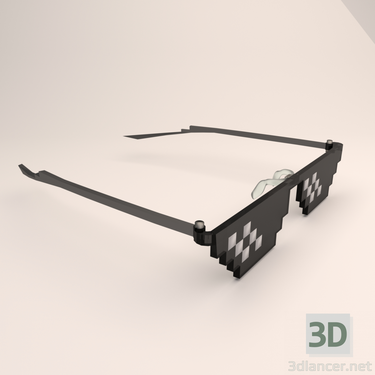 3d model 8 bit pixel sunglasses | 42009 | 3dlancer.net