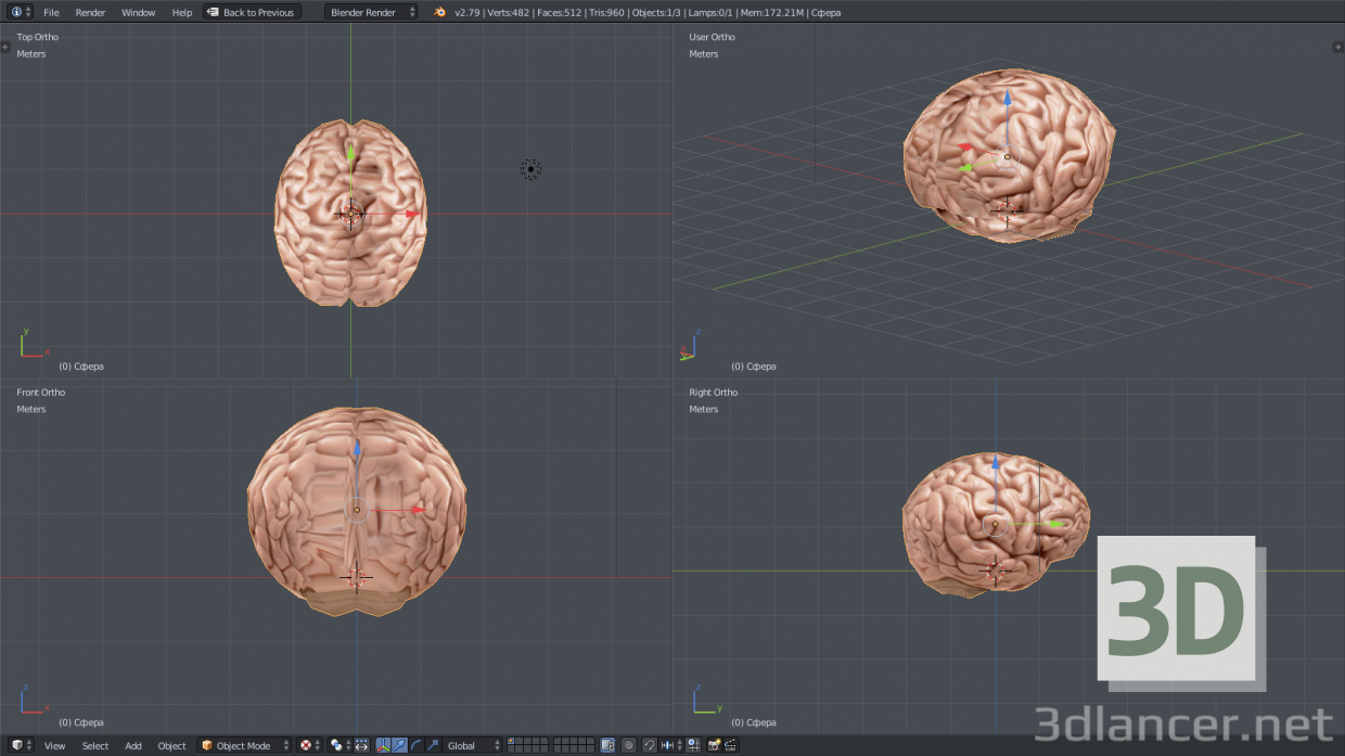 3d model Low-poly Brain | 28091 | 3dlancer.net