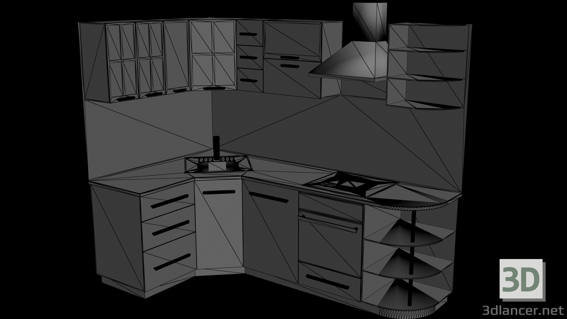 3d model Small kitchen | 44092 | 3dlancer.net