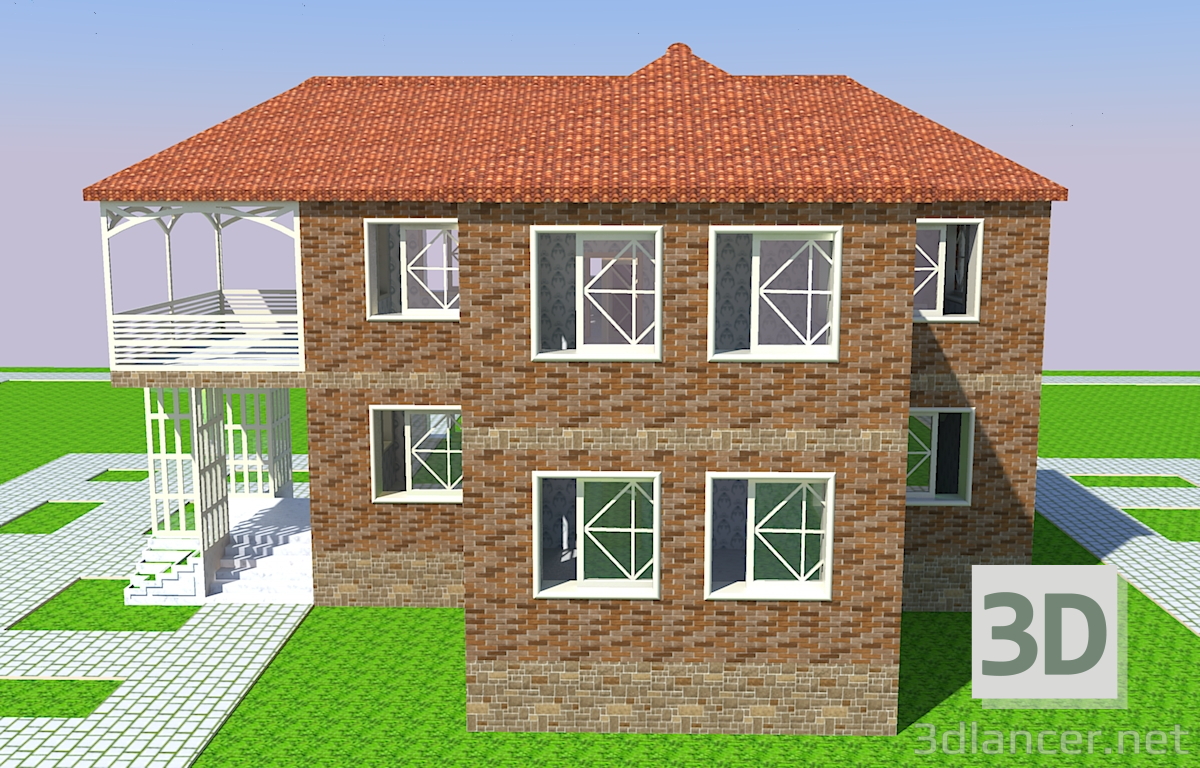 3d model two-storey house | 76935 | 3dlancer.net 3d model two-storey house | 76935 | 3dlancer.net