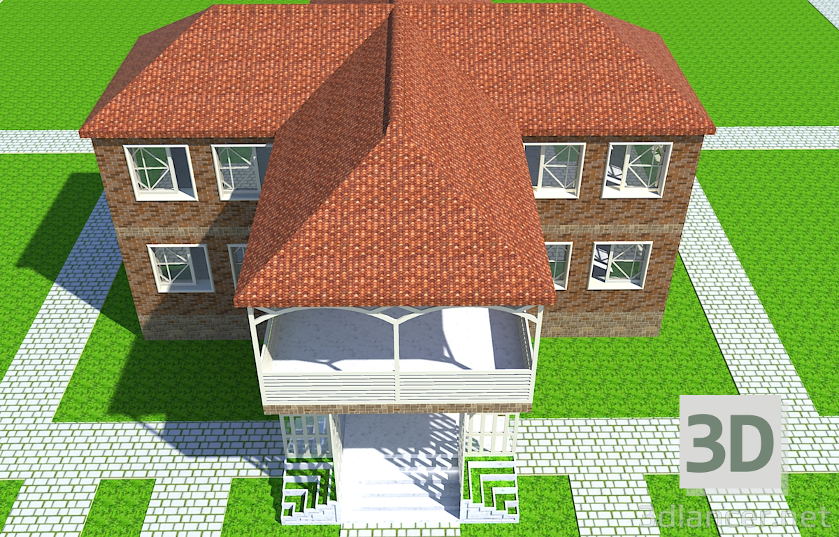 3d model two-storey house | 76935 | 3dlancer.net 3d model two-storey house | 76935 | 3dlancer.net