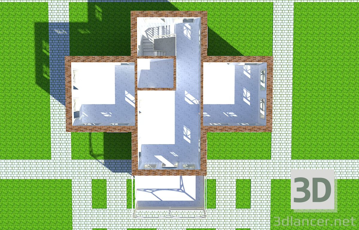 3d model two-storey house | 76935 | 3dlancer.net 3d model two-storey house | 76935 | 3dlancer.net