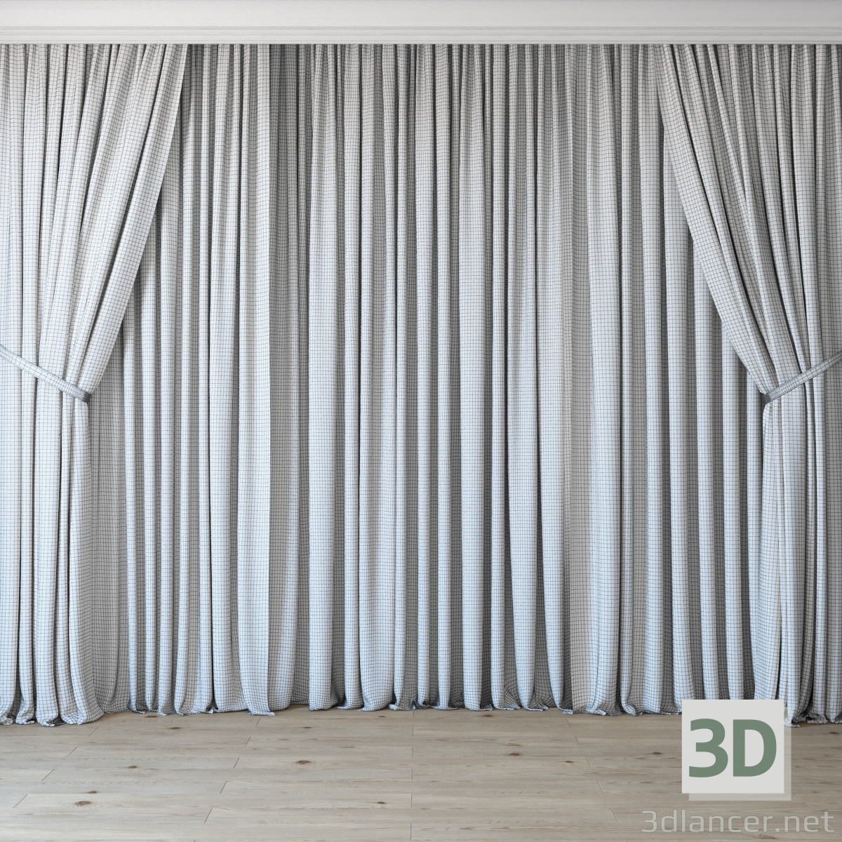 Modèle 3D Rideaux avec set de tulle 3 en 1 | 33939 | 3dlancer.net