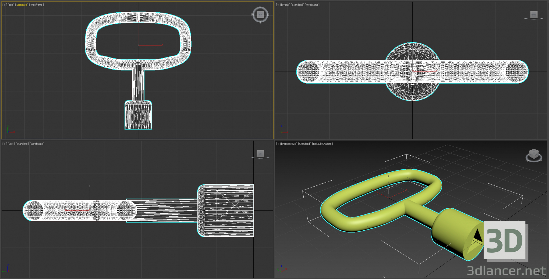 3d model triangular key 9 mm | 49946 | 3dlancer.net